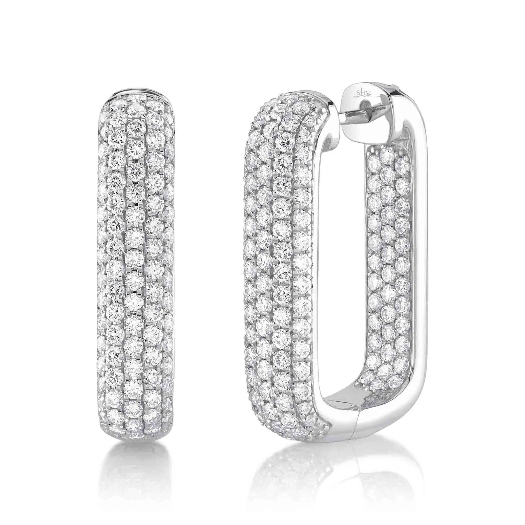 2.11CT Diamond Pave Rectangle Hoop Earring – Gunderson's Jewelers