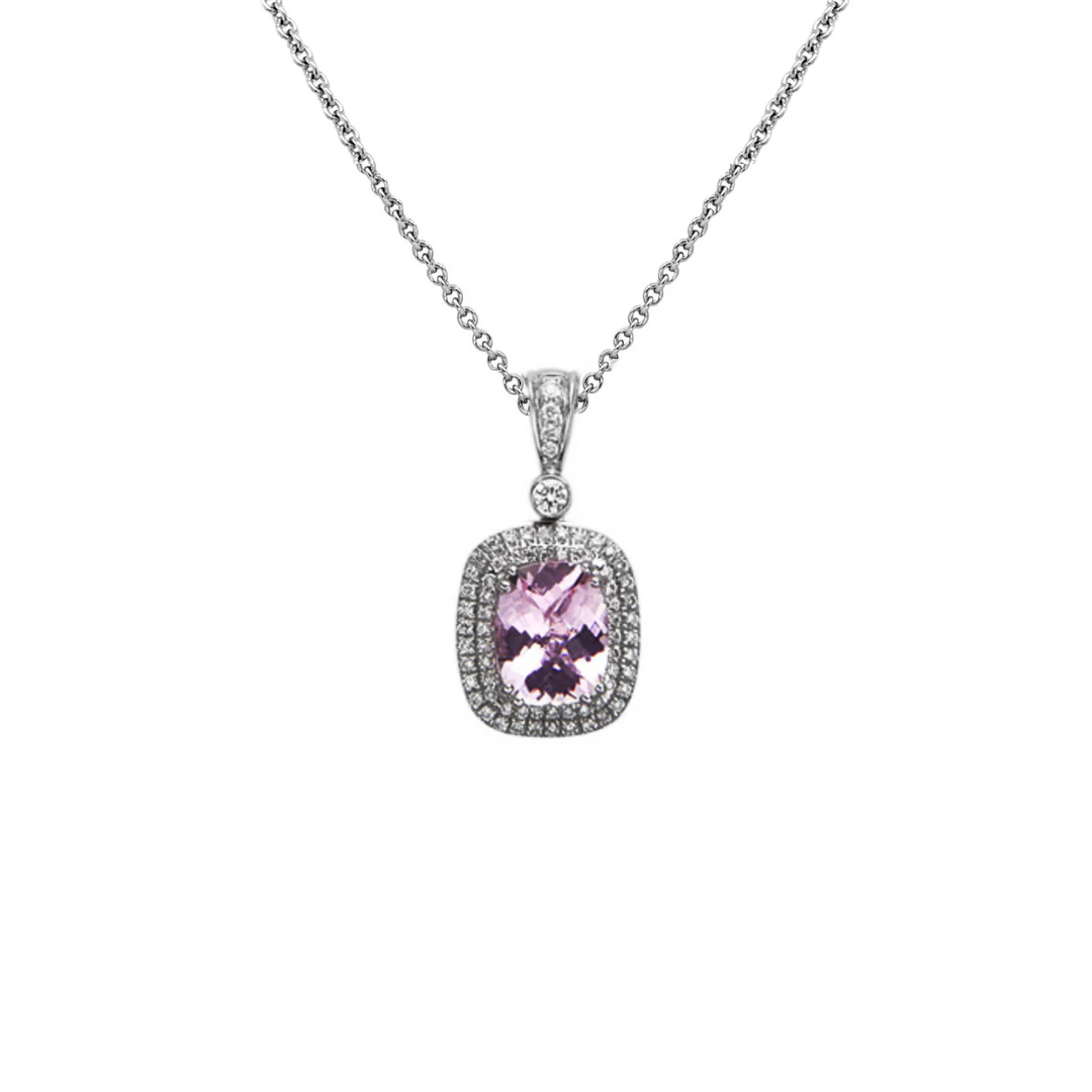 Pastel Diamond Double Halo Reversible Necklace – Gunderson's Jewelers