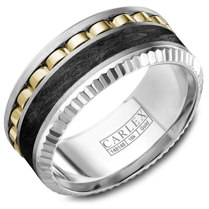 14K Yellow and White Gold with Forged Carbon Fiber – Gunderson's Jewelers