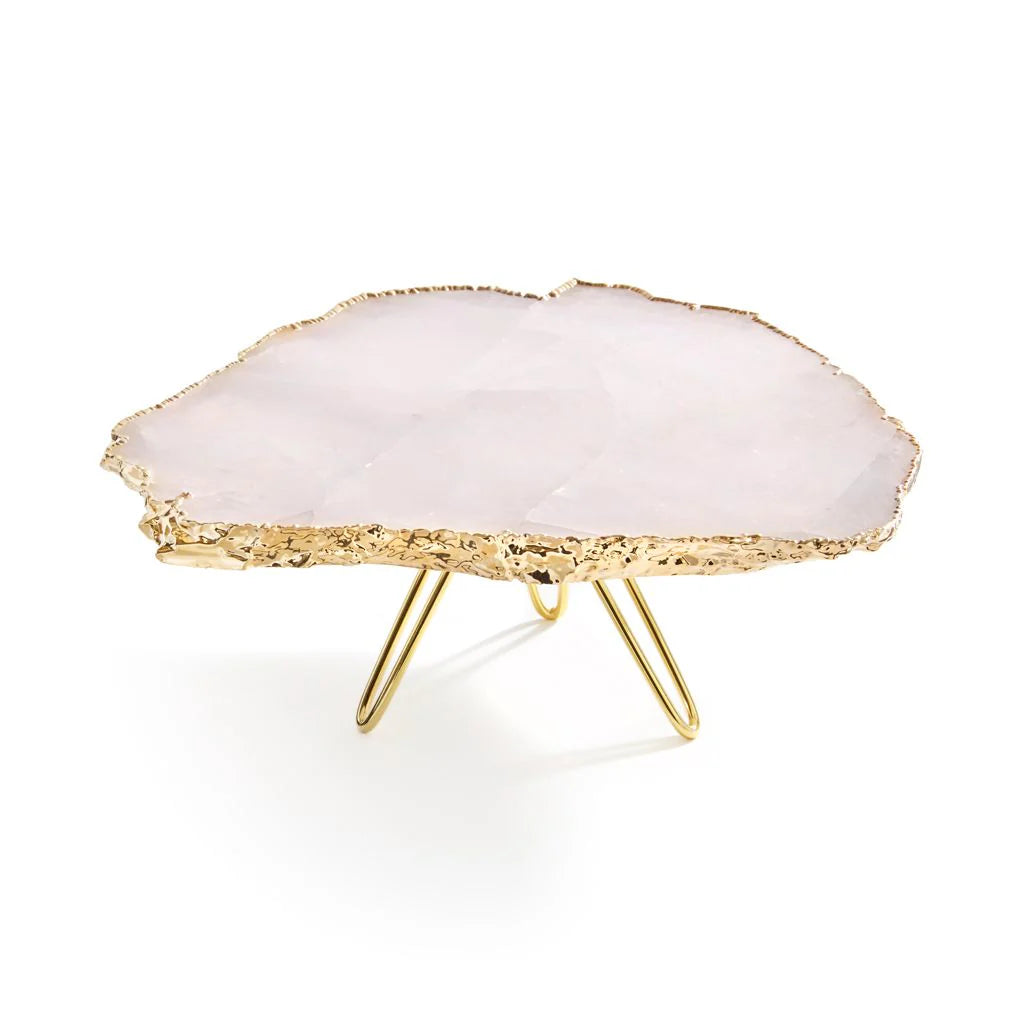 Torta Cake Stand, Rose Quartz & Gold – Gunderson's Jewelers