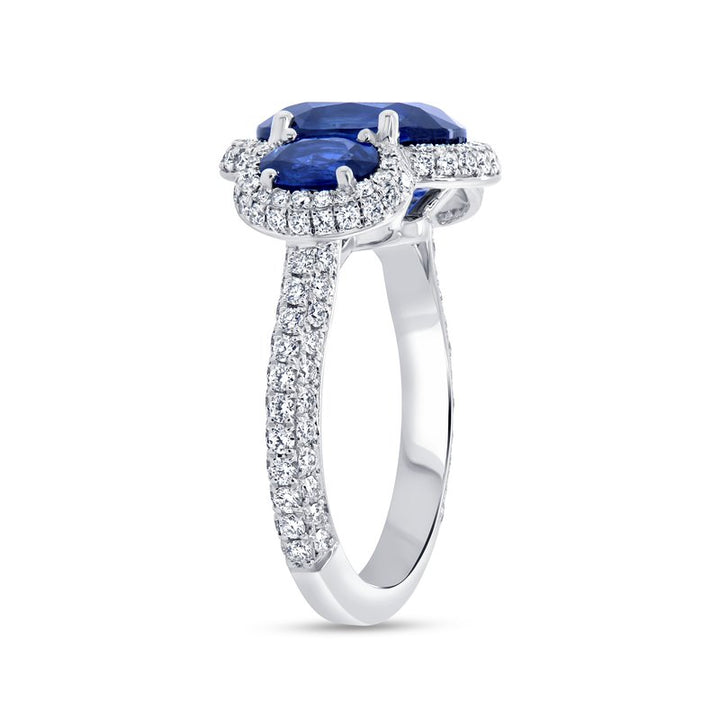 Three-Stone Oval Shaped Blue Sapphire Ring – Gunderson's Jewelers