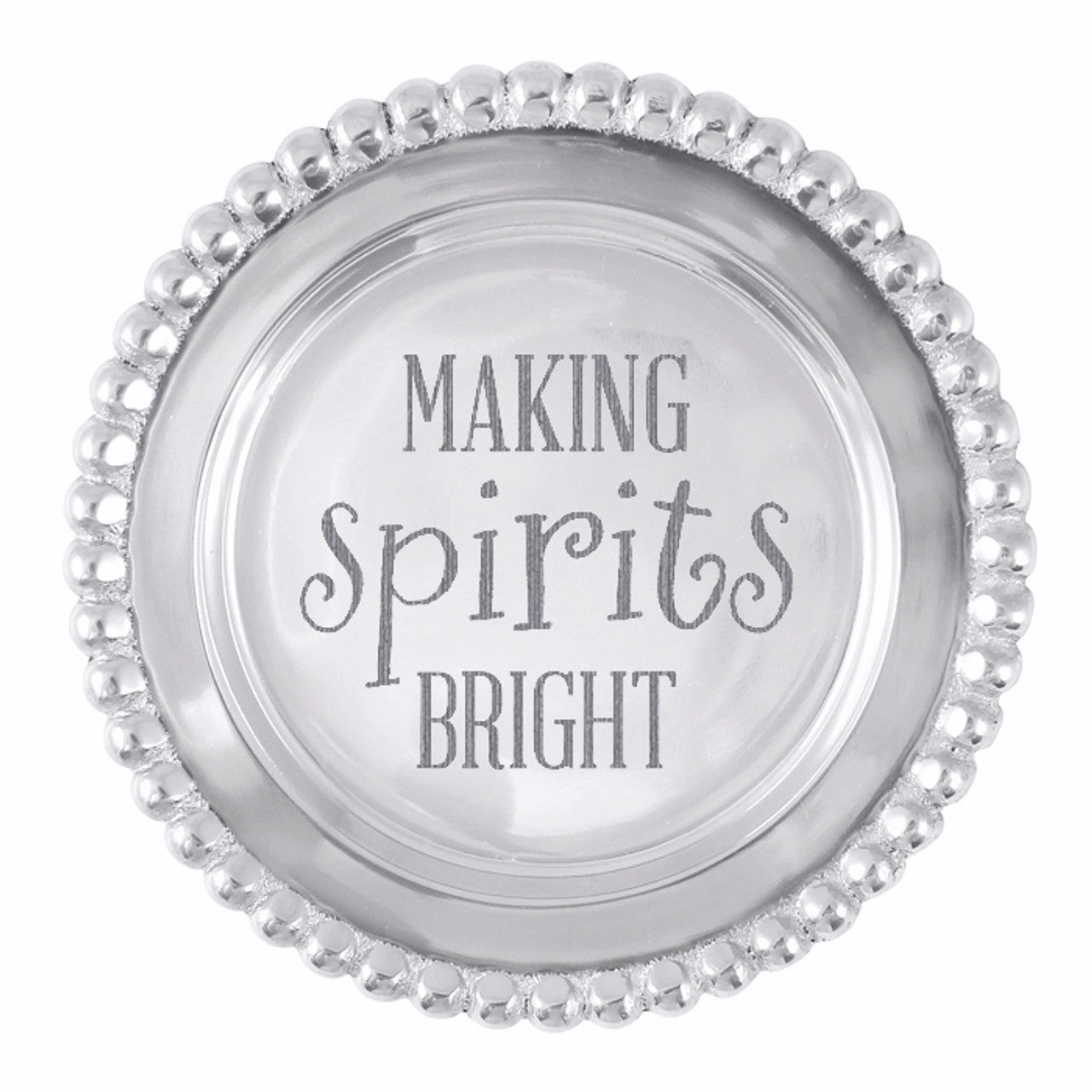 "Making Spirits Bright" Beaded Wine plate – Gunderson's Jewelers