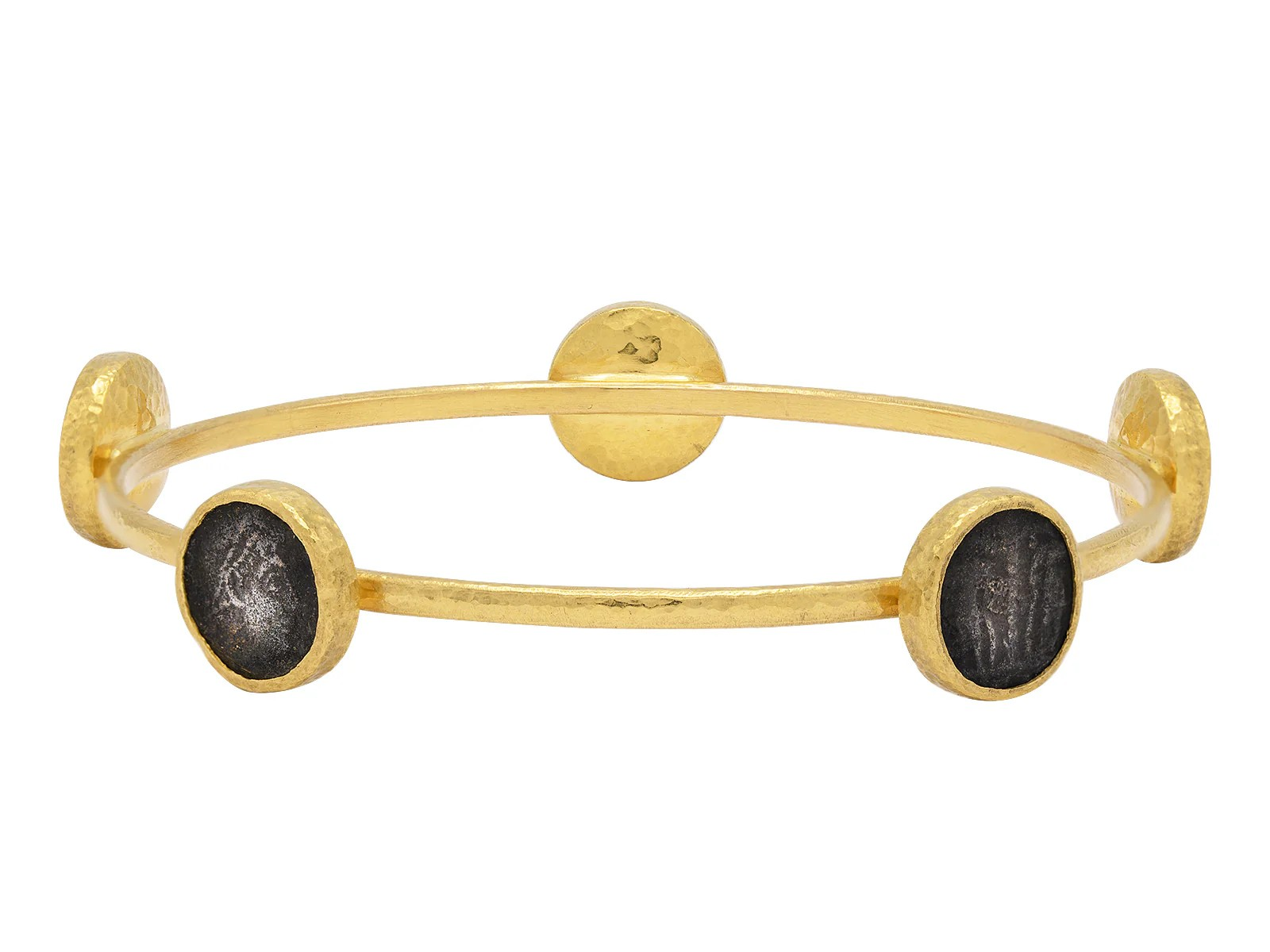 Gold Stacking Bangle with Round Coin Stations – Gunderson's Jewelers