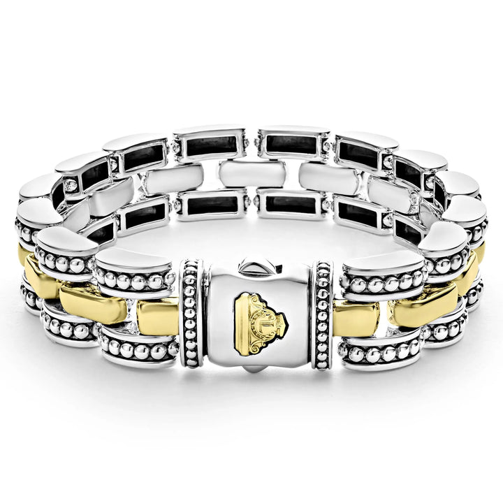 Two Tone Caviar Link Bracelet Gunderson s Jewelers two-tone-caviar-link-bracelet-gunderson-s-jewelers