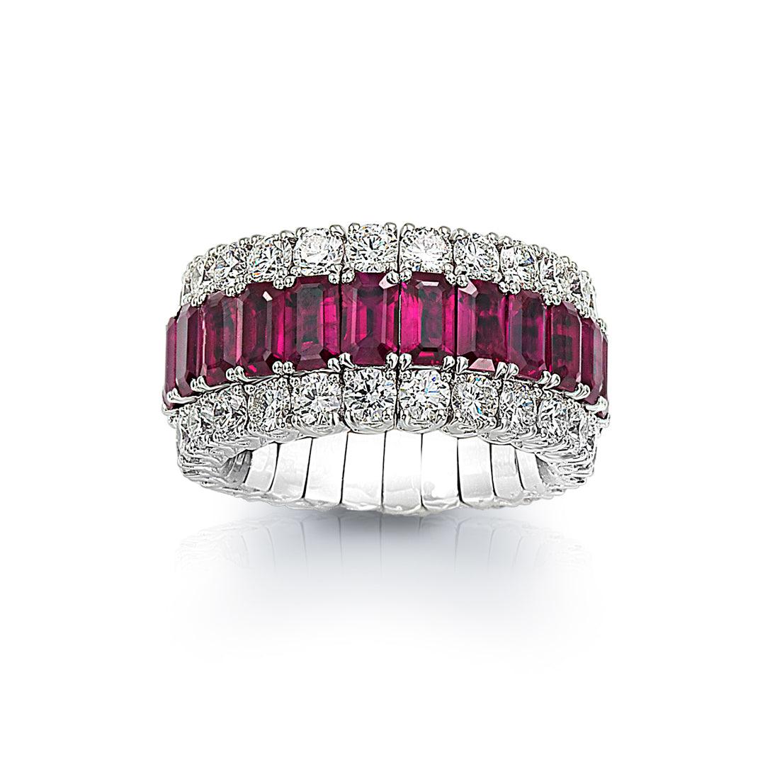 3-Row Ruby and Diamond Xpandable™ Ring – Gunderson's Jewelers